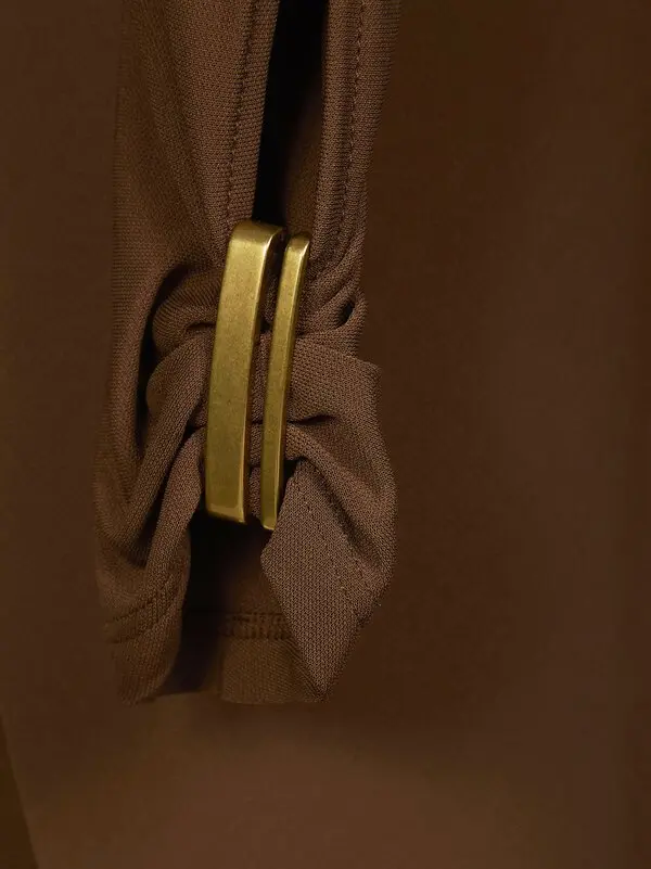 Max Mara Ruched Boat-neck Long Sleeve Dress - No