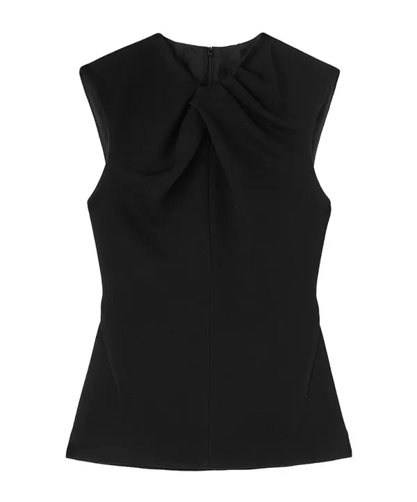 JIL SANDER Draped Neck Sleeveless Satin Top