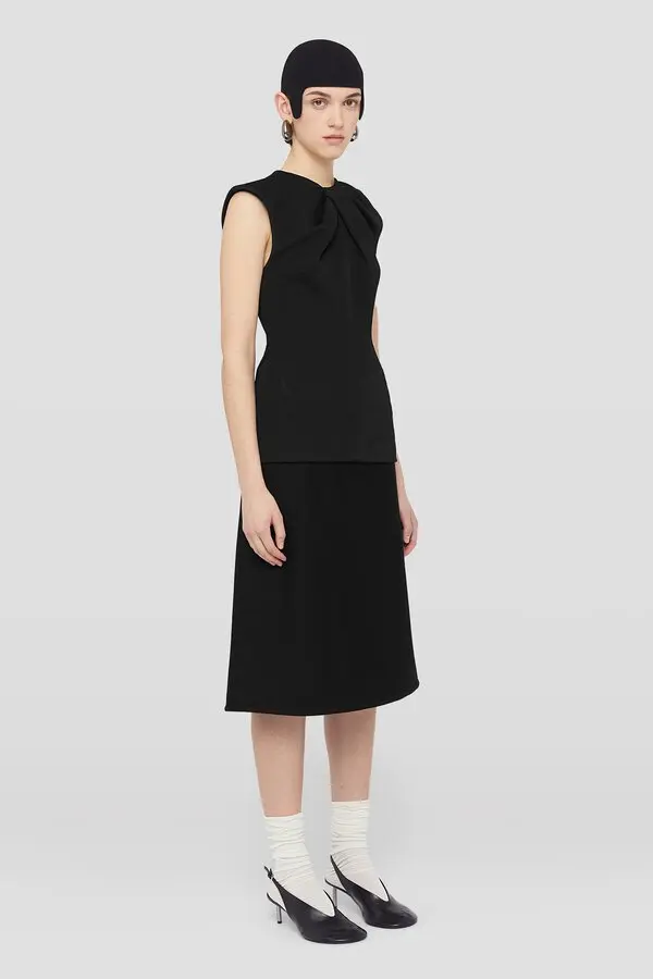 JIL SANDER Draped Neck Sleeveless Satin Top