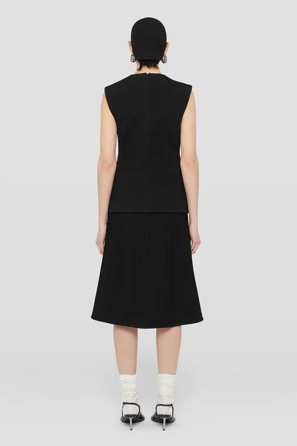 JIL SANDER Draped Neck Sleeveless Satin Top