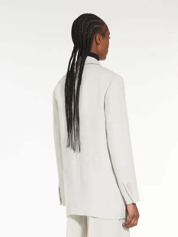 Max Mara Adelchi Oversized Linen Blazer - Nude