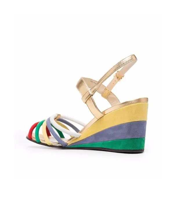 FERRAGAMO Laila Colorblock Wedge Sandals
