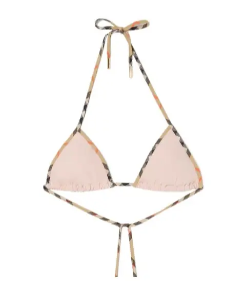 Burberry Check Trim Bikini Top - Pink Bouquet
