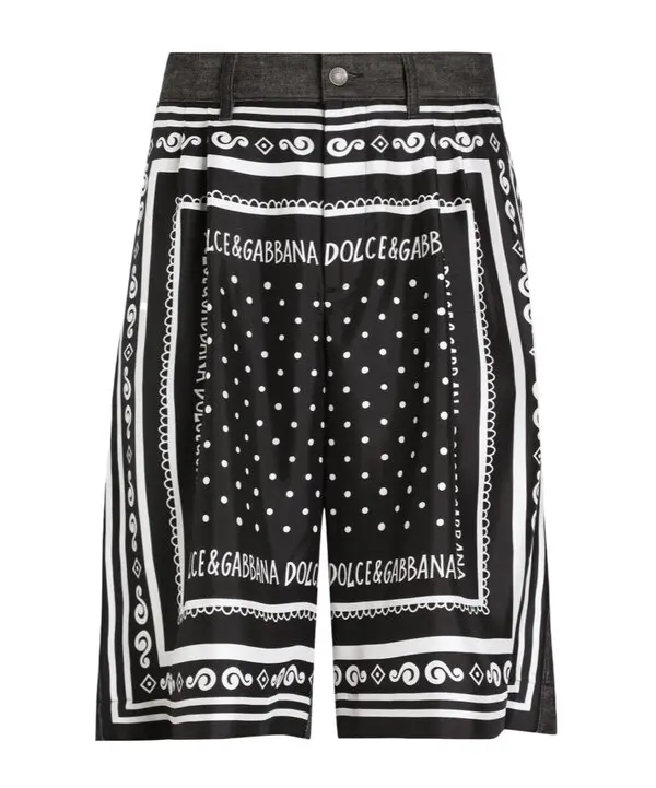 Dolce & Gabbana Printed Bermuda Shorts - Black