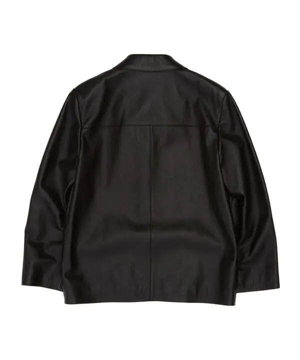 Gucci Leather Jacket With Interlocking G Buttons