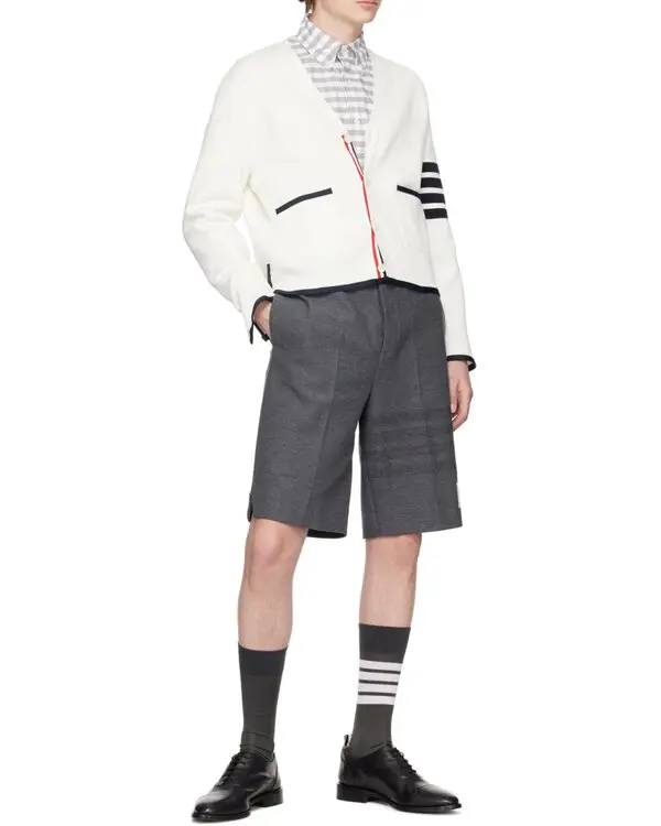Thom Browne Rwb-striped Gingham Buttoned Shirt