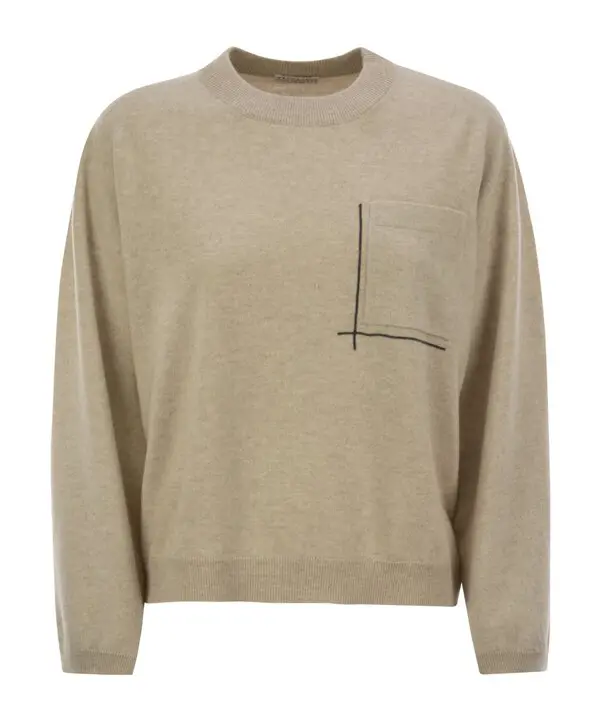 Brunello Cucinelli Chest Pocket Knitted Jumper - Nude