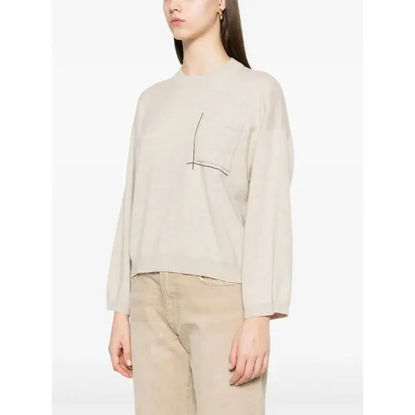 Brunello Cucinelli Chest Pocket Knitted Jumper