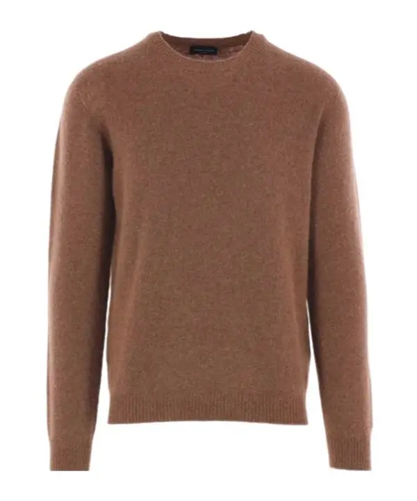 ROBERTO COLLINA Round Neck Long Sleeve Sweater - Brown