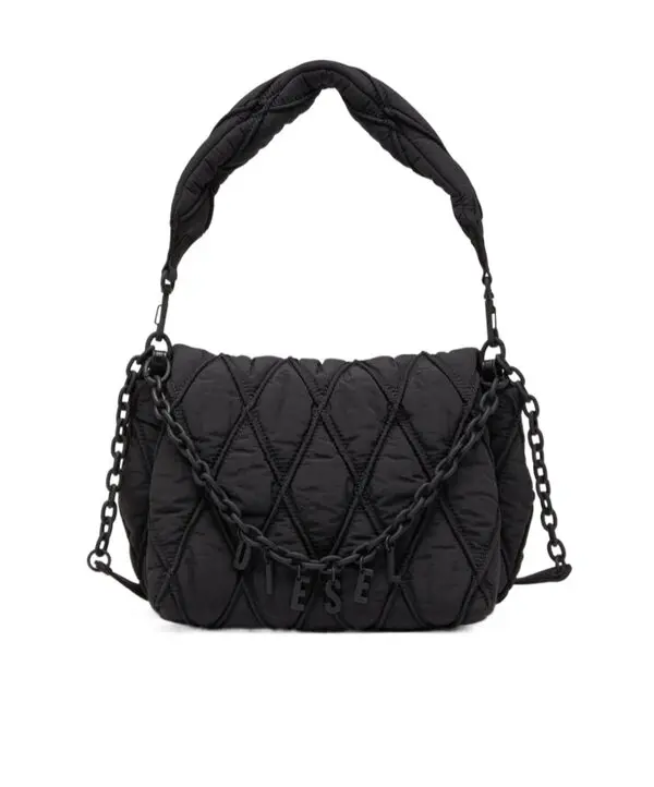 DIESEL® Medium Charm-d Quilted Shoulder Bag - Black