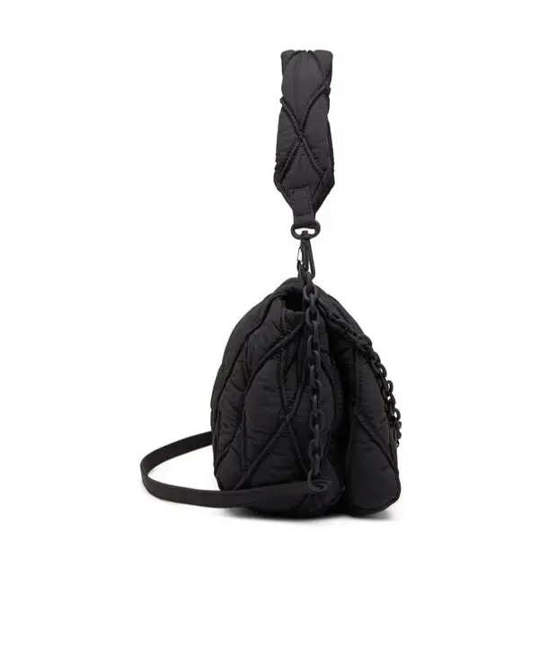 DIESEL® Medium Charm-d Quilted Shoulder Bag - Black