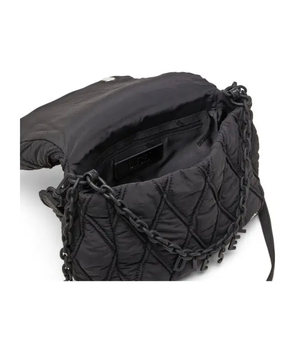 DIESEL® Medium Charm-d Quilted Shoulder Bag - Black