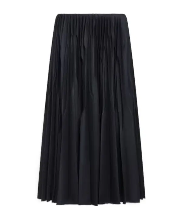 Alaïa Pleated Midi Skirt - Anthracite