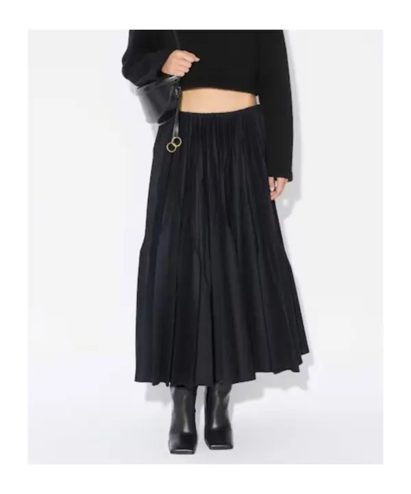 Alaïa Pleated Midi Skirt - Anthracite