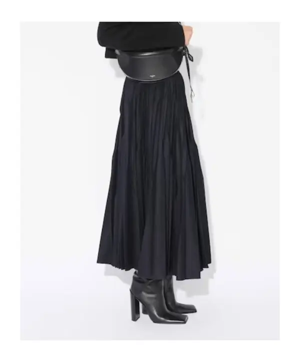 Alaïa Pleated Midi Skirt - Anthracite