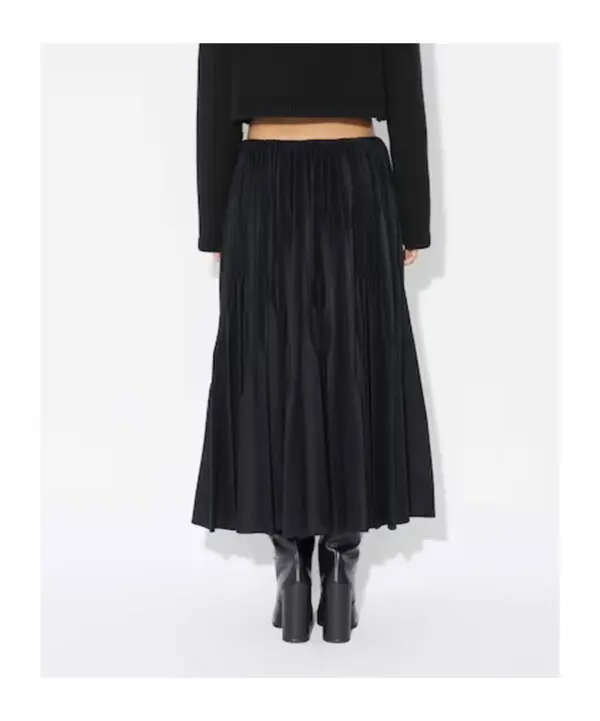 Alaïa Pleated Midi Skirt - Anthracite