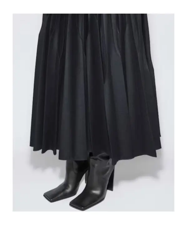 Alaïa Pleated Midi Skirt - Anthracite