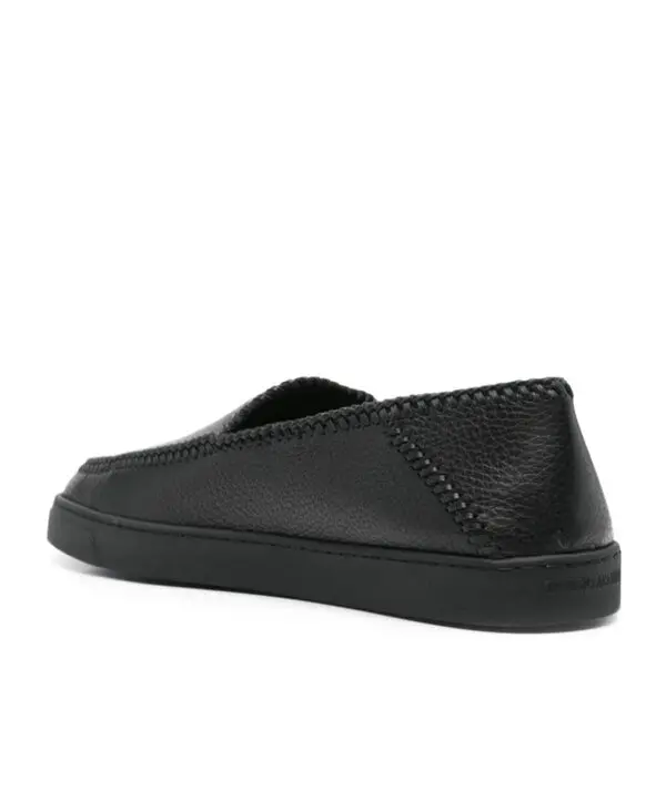 Giorgio Armani Cobblestone Texture Leather Loafers