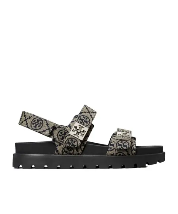 Tory Burch T Monogram Mellow Sport Sandals - Black