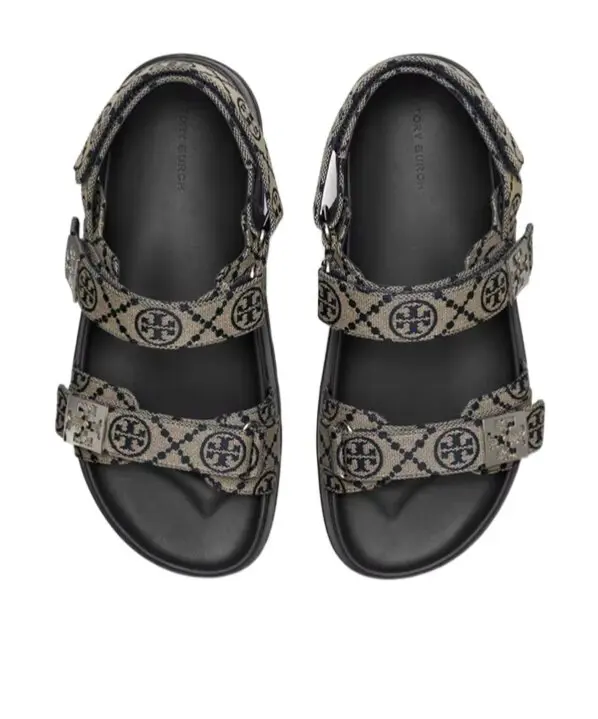 Tory Burch T Monogram Mellow Sport Sandals - Black