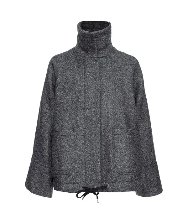 Pinko High-neck Drawstring Hem Jacket - Grey