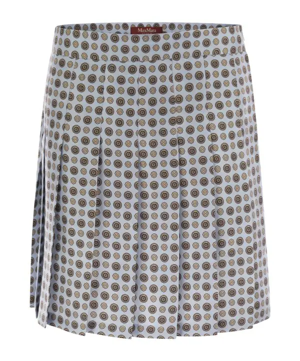 Max Mara Madison Pleated Skirt With Graphic Print