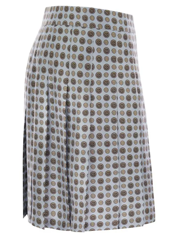 Max Mara Madison Pleated Skirt With Graphic Print