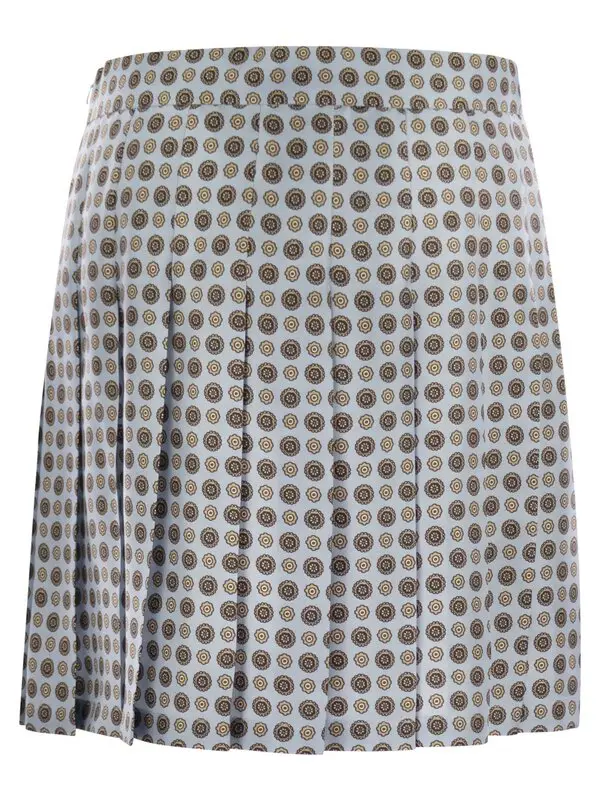 Max Mara Madison Pleated Skirt With Graphic Print