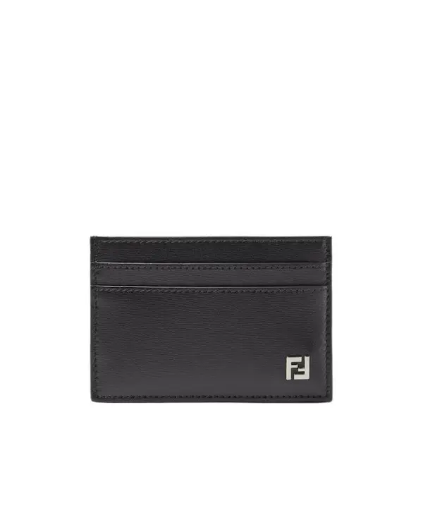 Fendi Ff Plaque Card Holder - Black