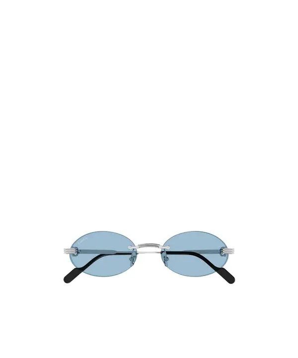Cartier Rimless Oval Sunglasses - Blue