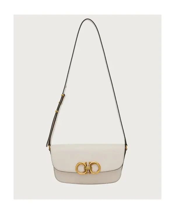 FERRAGAMO Trapezio Logo Plaque Small Shoulder Bag
