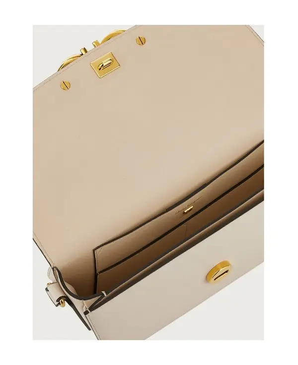 FERRAGAMO Trapezio Logo Plaque Small Shoulder Bag
