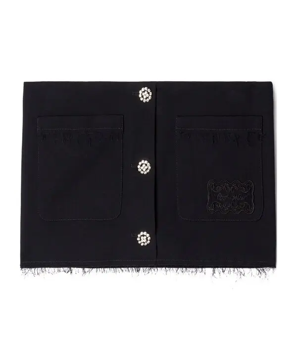 Off-White Logo Embroidered Mid-rise Mini Skirt - Black