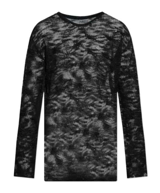 MAISON MARGIELA Distressed Logo Patch Crewneck Jumper
