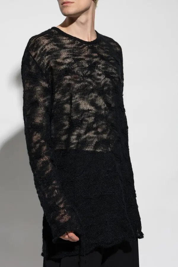 MAISON MARGIELA Distressed Logo Patch Crewneck Jumper