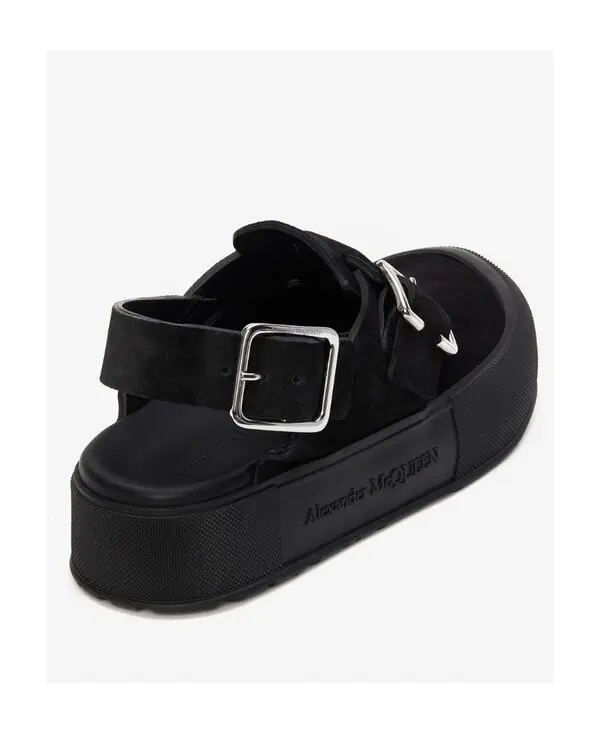 Alexander McQueen Buckle-fastened Round-toe Platform Sandals