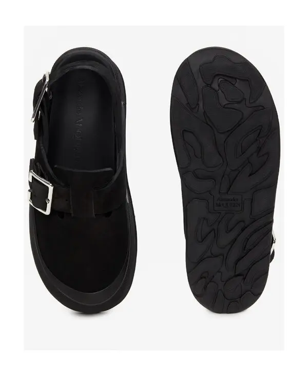 Alexander McQueen Buckle-fastened Round-toe Platform Sandals