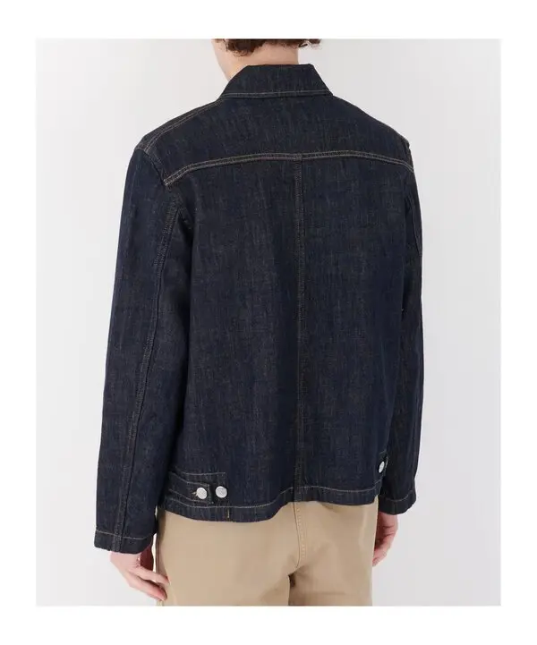 SUNFLOWER Workwear Denim Jacket With Removable Windproof Flap - Black