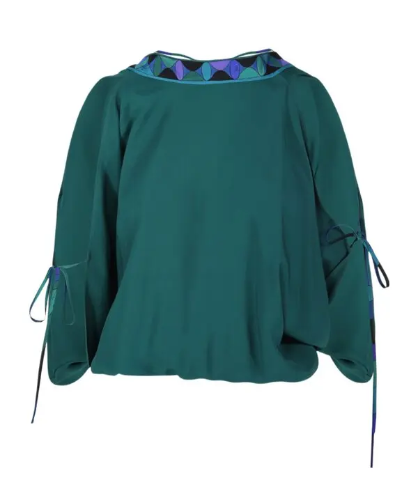 Emilio Pucci Printed Cape Blouse - Blue