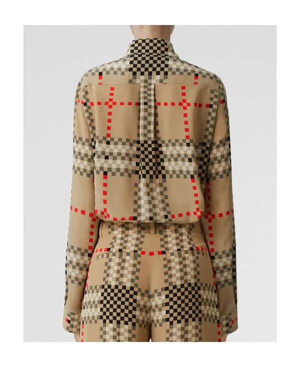Burberry Check-print Silk Shirt