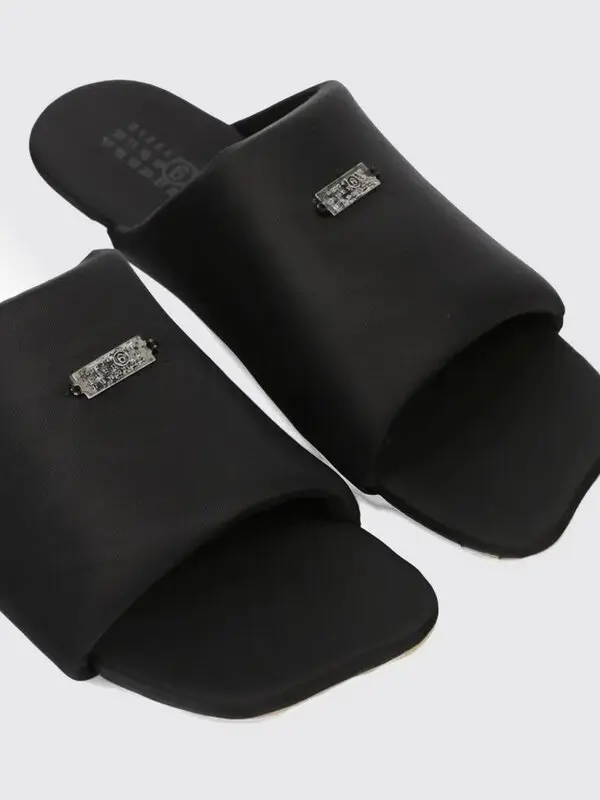 MAISON MARGIELA Logo Plaque Open Toe Slip-on Sandals