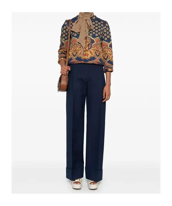 Valentino Garavani Pleated Straight Leg Trousers