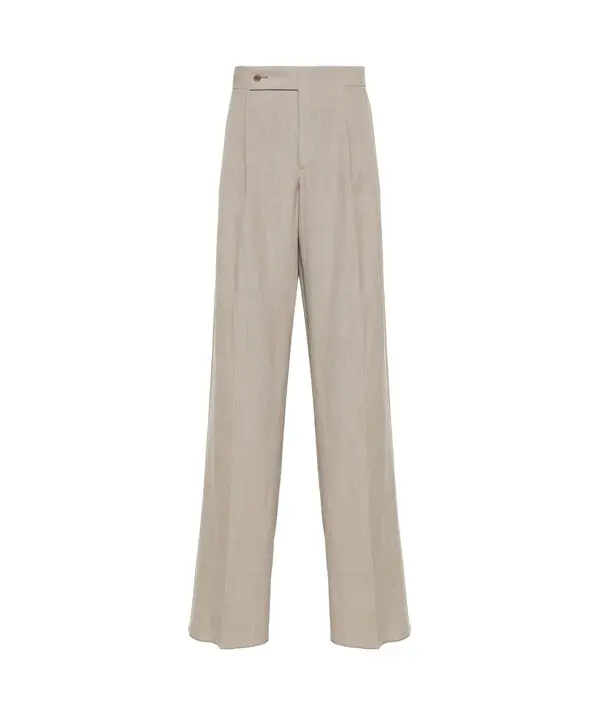 Giorgio Armani Straight Leg Dart Detailed Trousers - Nude