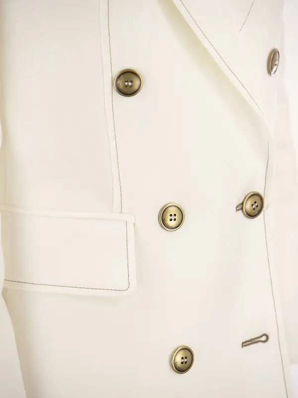 Max Mara Double-breasted Button Blazer - White