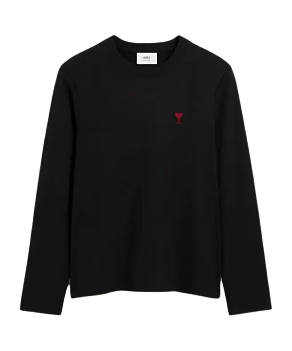 AMI Paris De Coeur Long Sleeve T-shirt - Black
