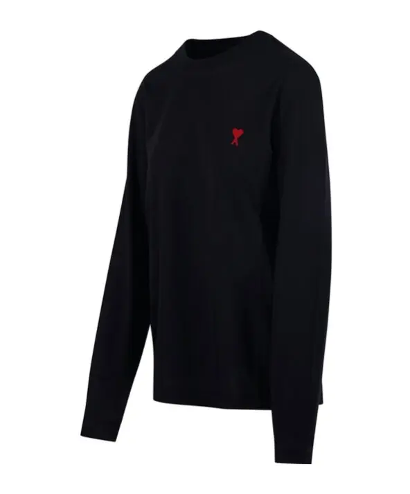 AMI Paris De Coeur Long Sleeve T-shirt - Black