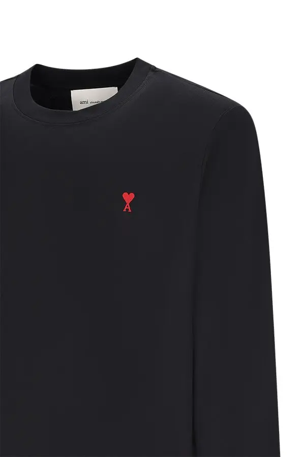 AMI Paris De Coeur Long Sleeve T-shirt - Black