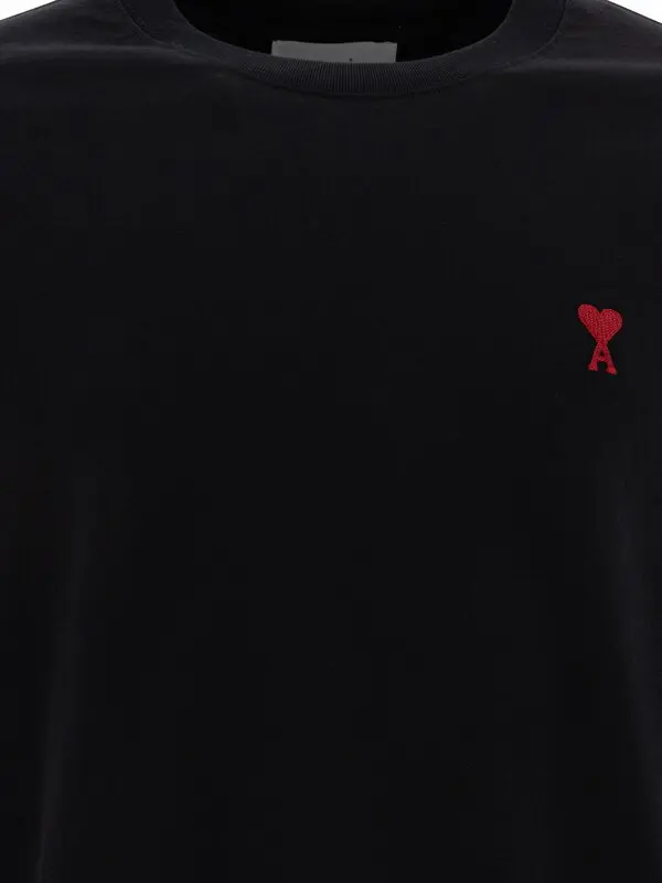 AMI Paris De Coeur Long Sleeve T-shirt - Black