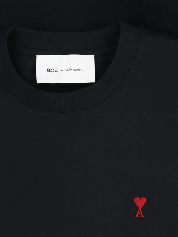 AMI Paris De Coeur Long Sleeve T-shirt - Black