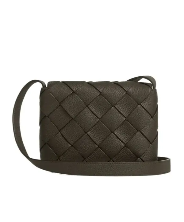 Bottega Veneta Diago Intreccio Crossbody Bag - Khaki